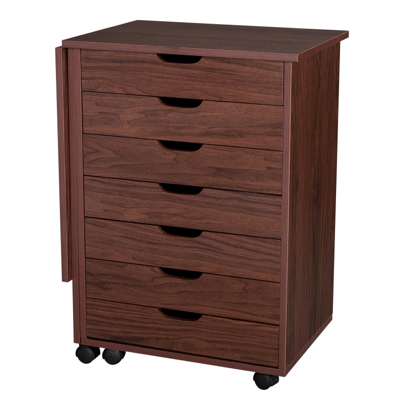 SalonMore 7 Drawers Storage Cabinet, Wood Rolling Cabinet, File Cabinet ...