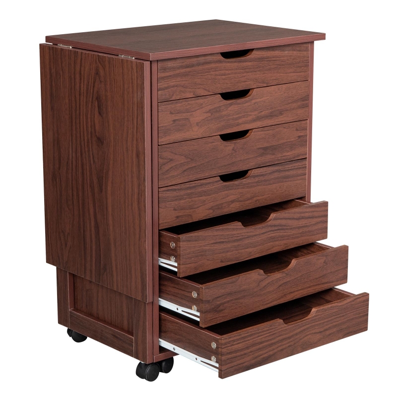 SalonMore 7 Drawers Storage Cabinet, Wood Rolling Cabinet, File Cabinet ...