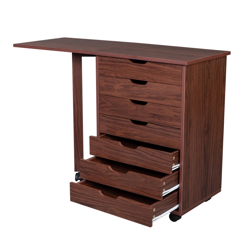SalonMore 7 Drawers Storage Cabinet, Wood Rolling Cabinet, File Cabinet ...