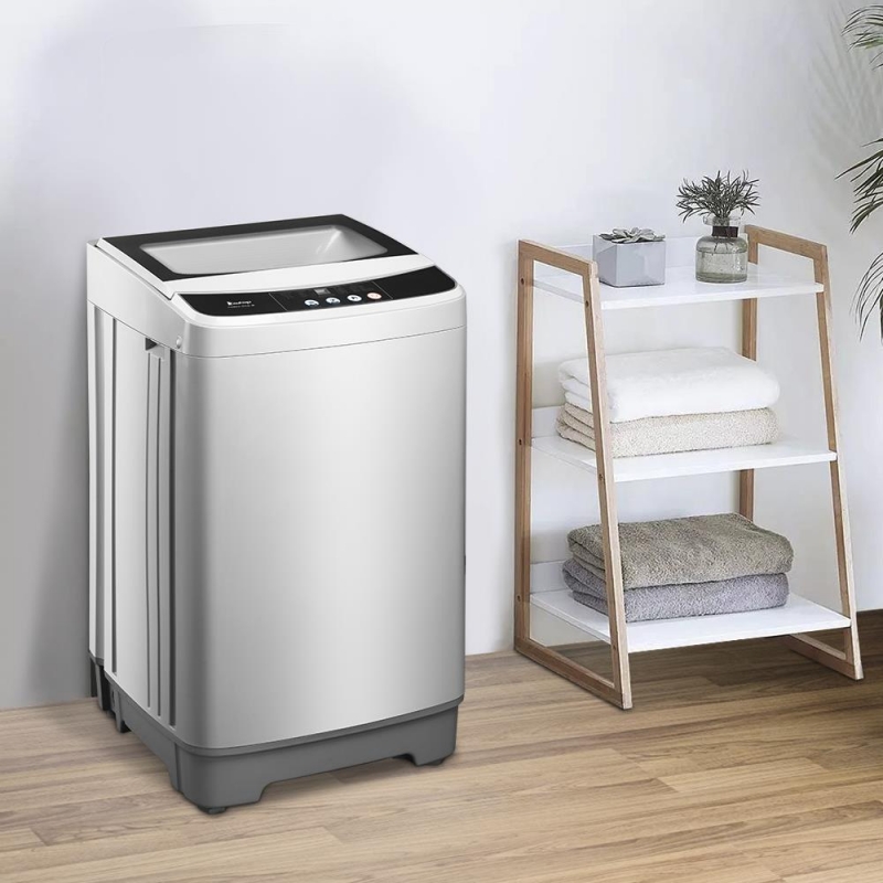 SalonMore 13.3lbs Compact Washer Full-Automatic Washing Machine, Gray ...